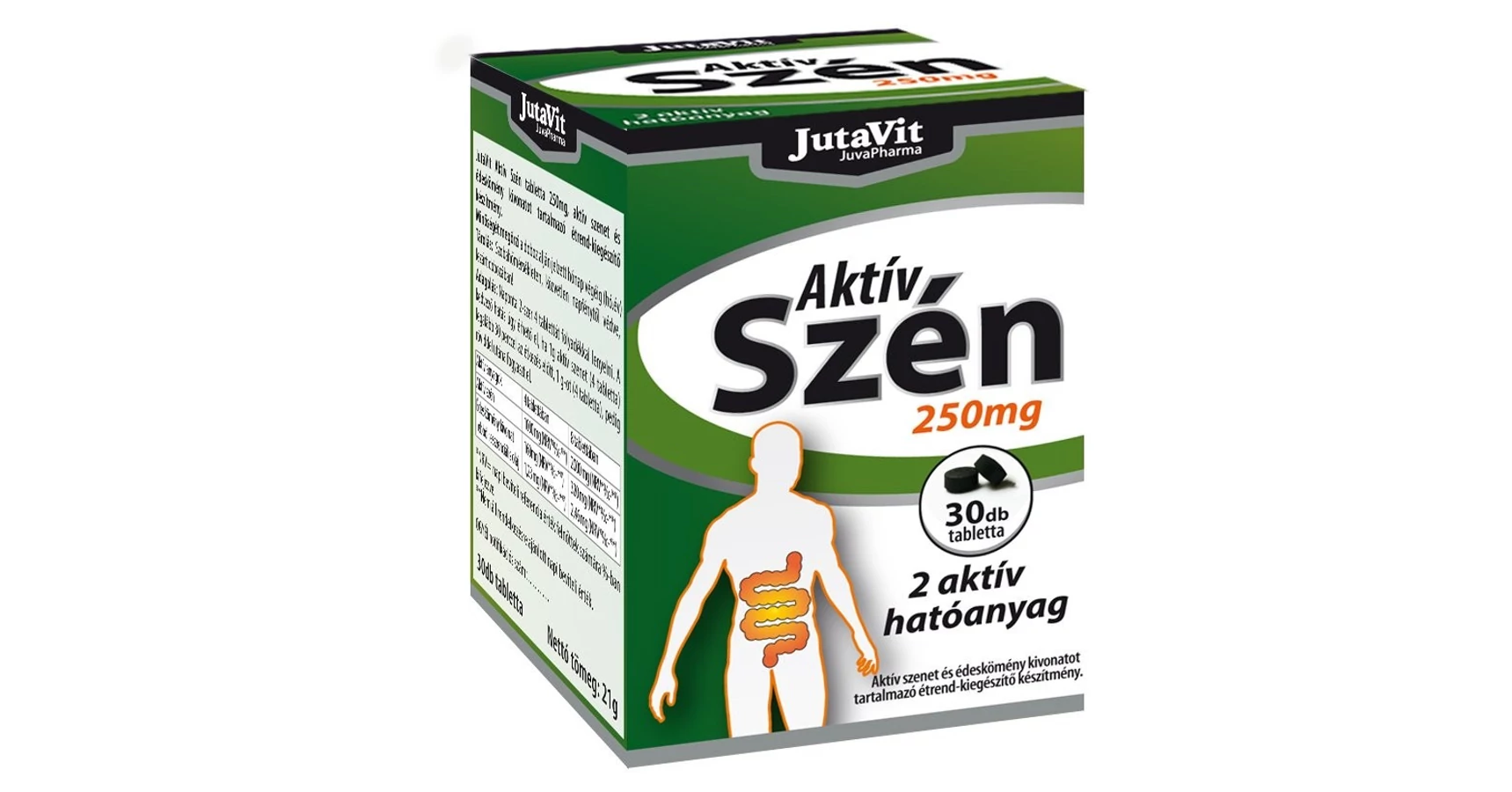 Jutavit Aktív szén tabletta 250mg 30x - Vitaminok, Étrend-kiegészítők ...